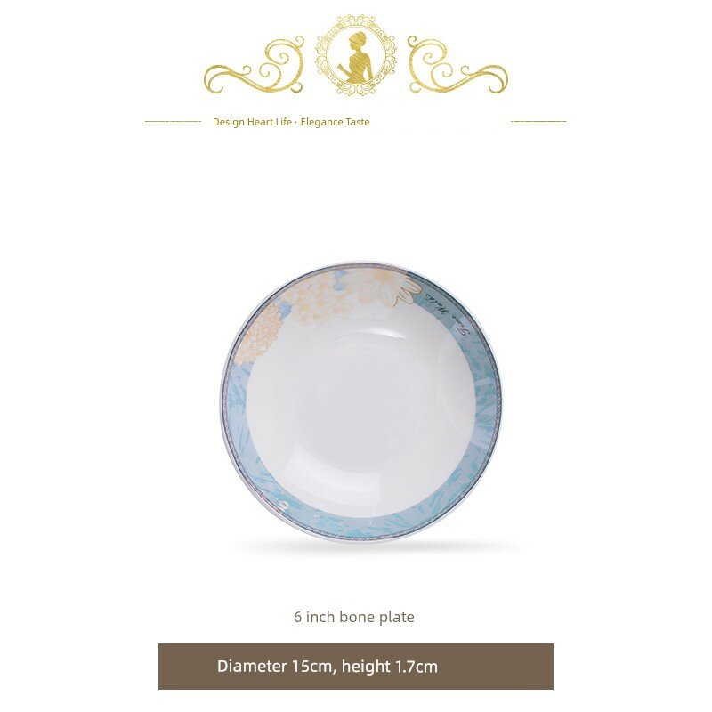 Новый набор посуды 2025 года: тарелки и миски из костяного фарфора Jingdezhen, легкий люкс для дома, идеально для