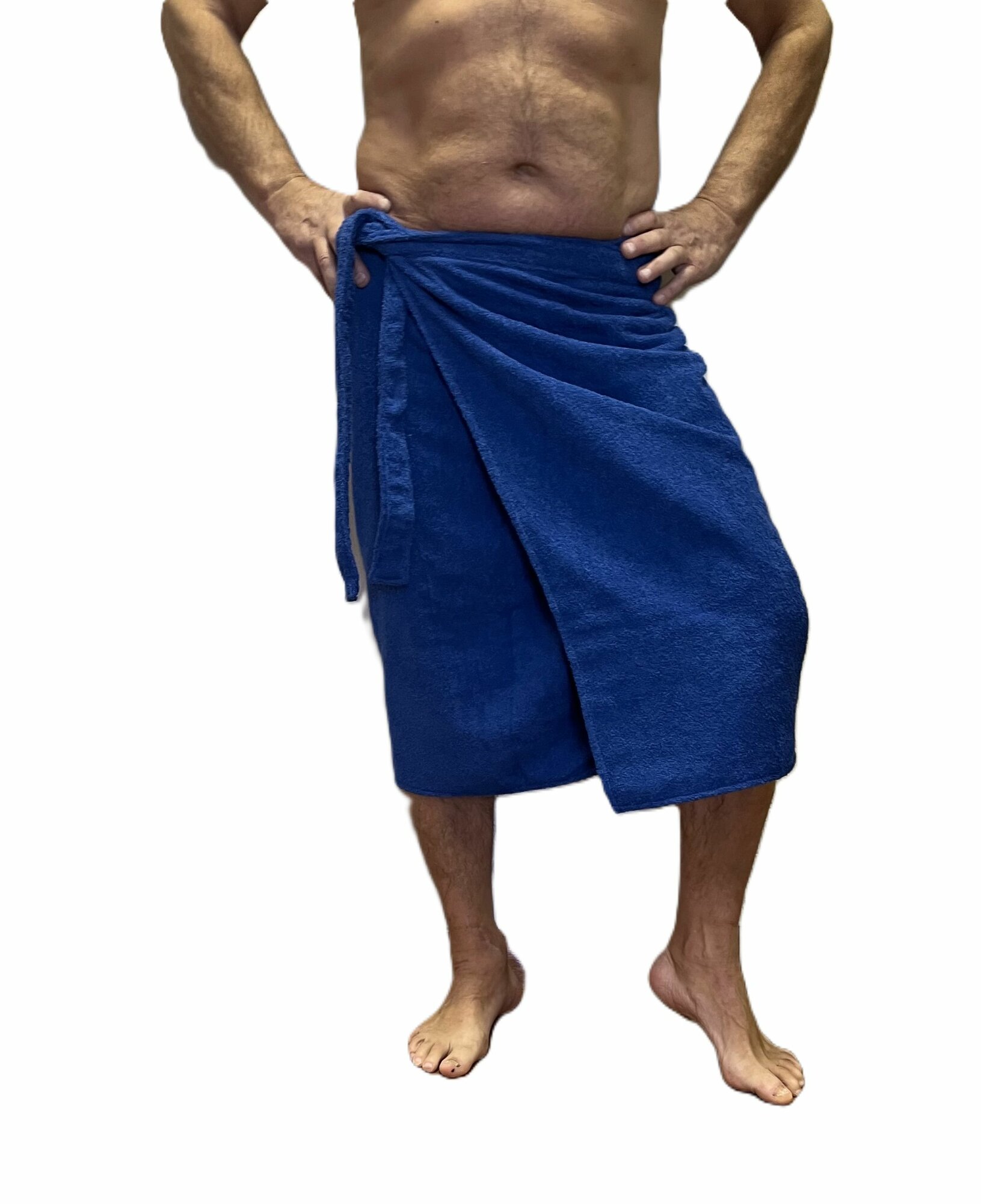 Килт для бани и сауны мужской махровый цвет Индиго р. 46-56