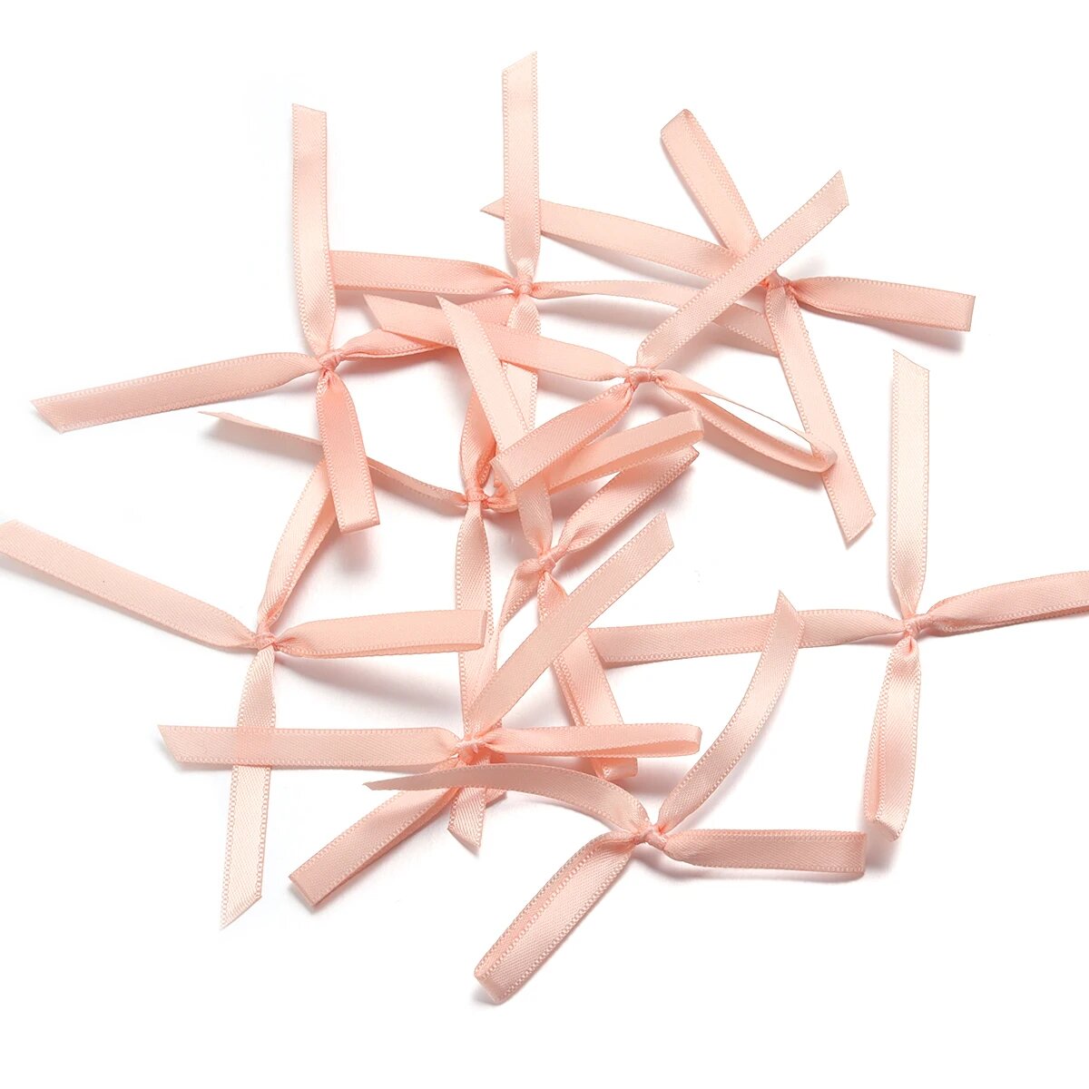 Розовые атласные бантики, 30 шт, цвет: Peach Beige