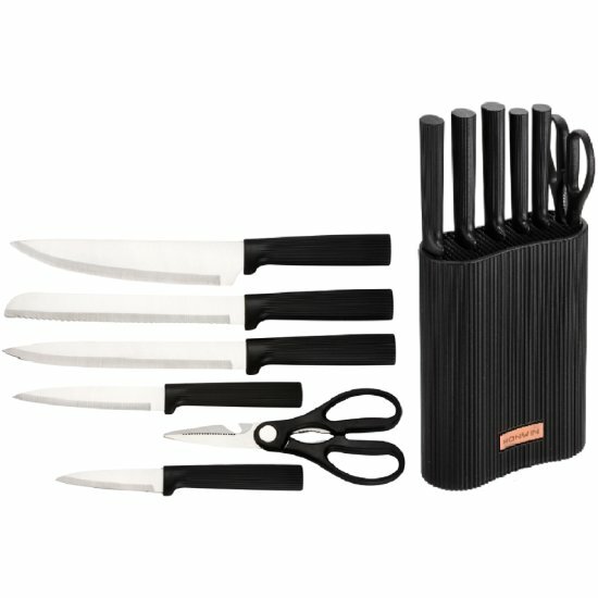 Набор ножей Jewel 7 предметов, на подставке, черный (ПС0006-16)