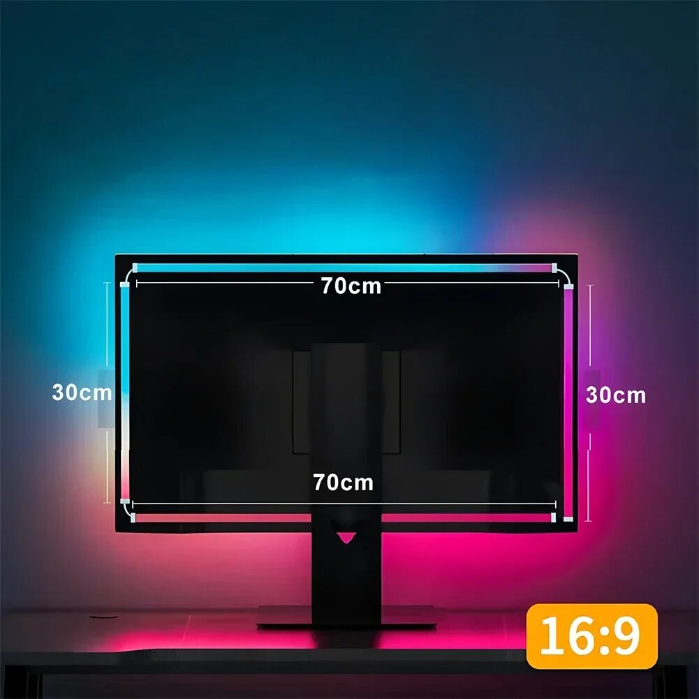 Светодиодная лента RGB для монитора 34inch 4sides