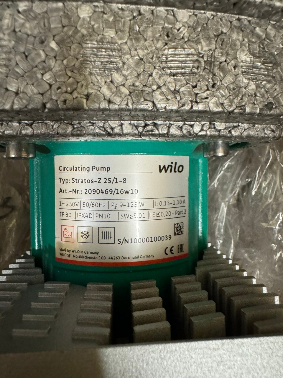 Wilo Насос циркуляционный с мокрым ротором для ГВС STRATOS-Z 25/1-8 RG PN16 1х230В/50 Гц Wilo