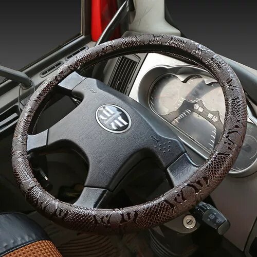 Кожаный чехол на руль для крупногабаритных транспортных средств 40, 42, 45, 47, 50 см, чехол на руль для грузовиков,