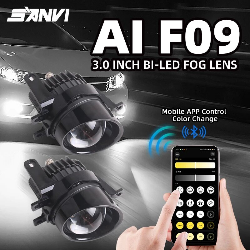 SANVI AiF09 Bi Led противотуманные линзы Bluetooth управление несколько цветов для автомобиля Toyota Lexus SUZUKI PEUGEOT противотуманные фары автозапчасти