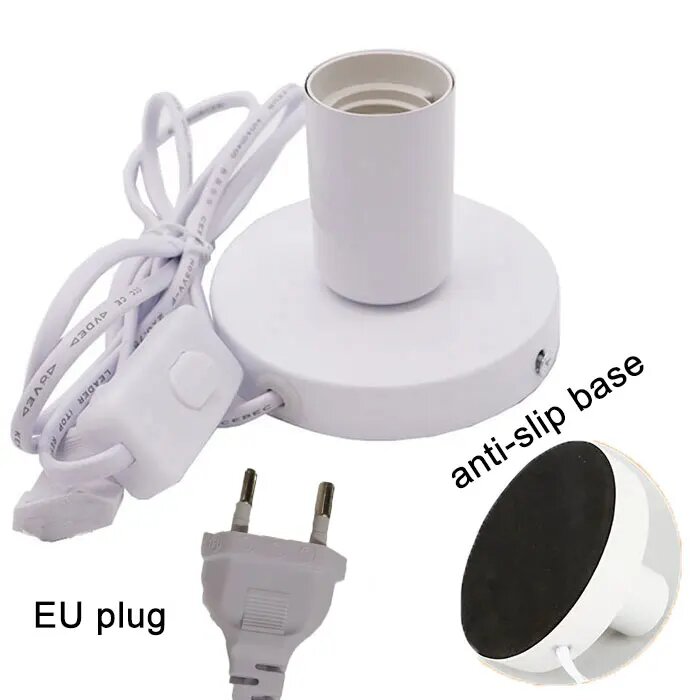 Металлический цоколь для настольной лампы GY E27 Белый, white anti-slip EU, 2 pieces