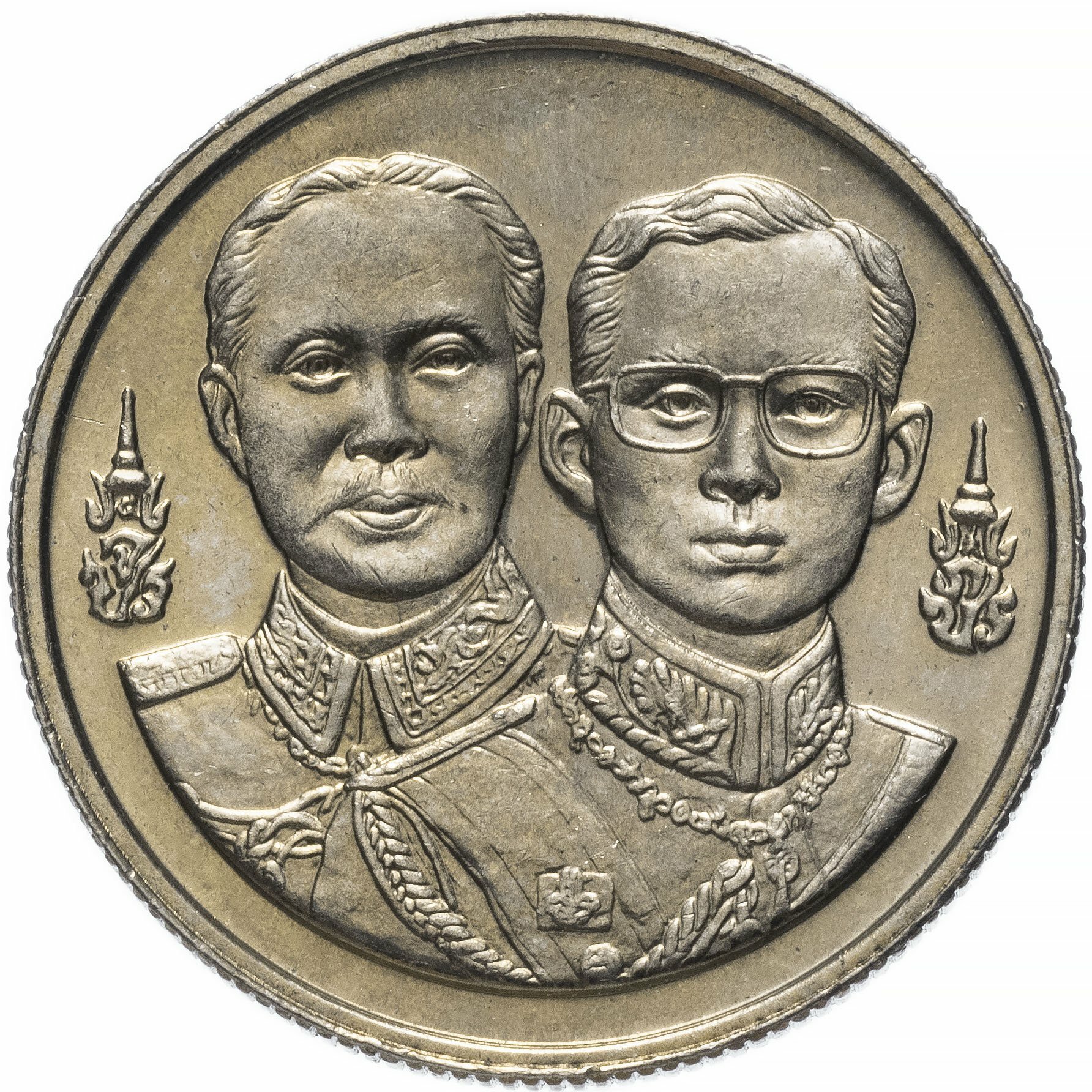 Таиланд 2 бата baht 1990 "100 лет первому медицинскому колледжу", Медь, в сохранности AU-UNC