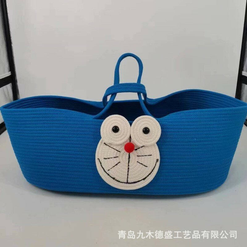 Хлопковая веревочная корзина для младенцев, портативная ручная колыбель, корзина для новорожденных, спальное место для младенцев