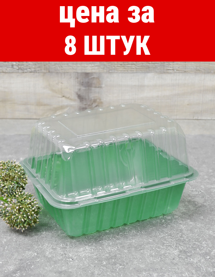 Комплект 8 шт, Парник для рассады 1 место, 21*16*6.5см