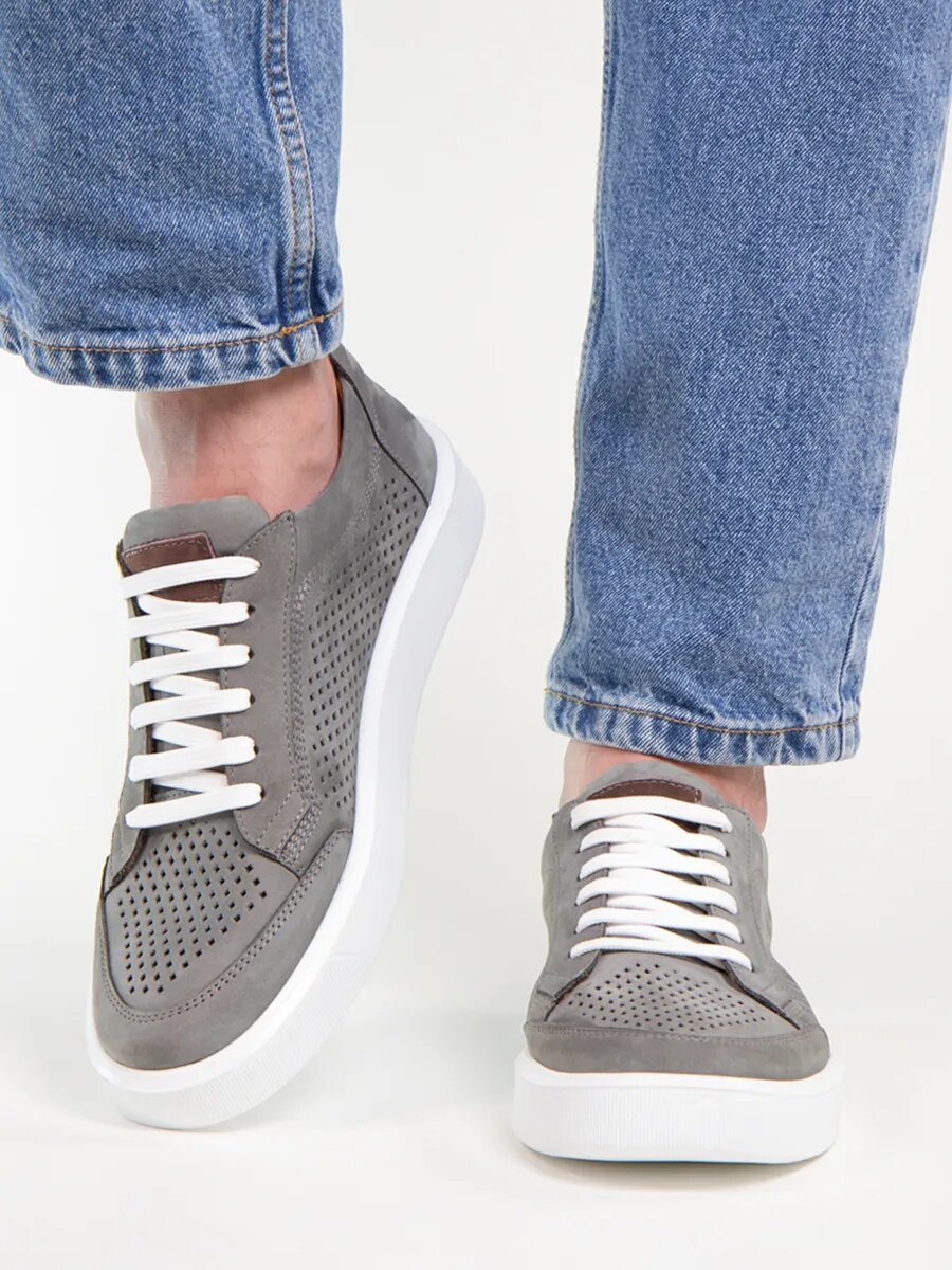 Кеды кожаные летние с перфорацией