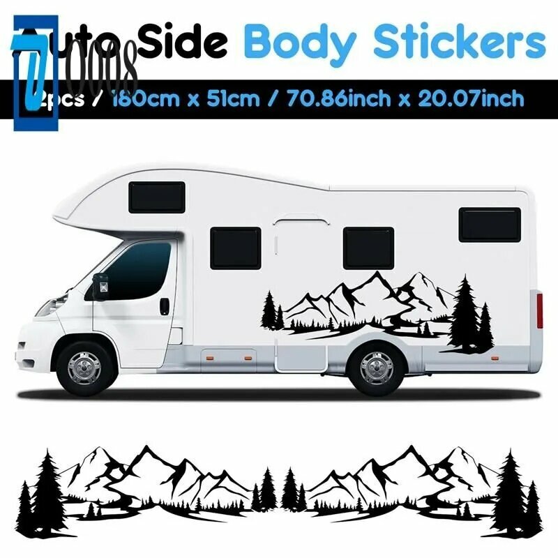 (R U H O) RV Motorhome боковая наклейка на тело DIY большое горное дерево украшение совместим с автомобиля караван прицеп