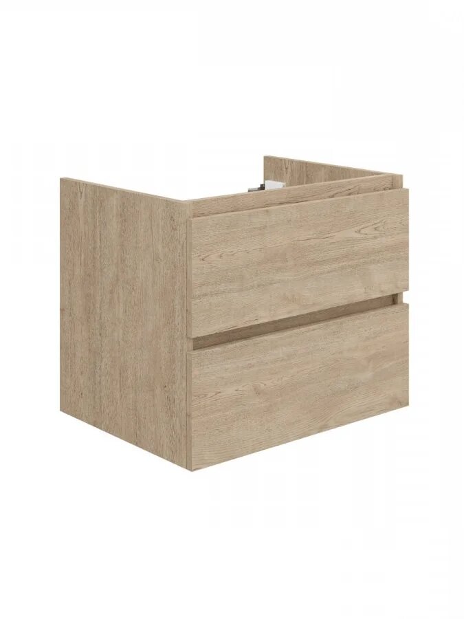 Тумба под раковину без столешницы Teymi Laina 60 подвесная, светлое дерево, матовая, из МДФ, тумба для ванной, с ящиками