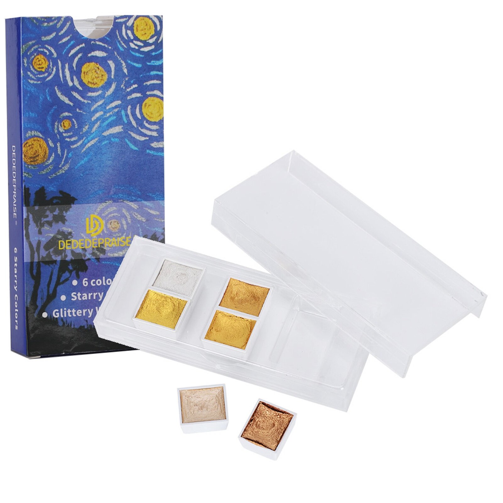 Сплошная акварельная краска жемчужная металлическая набор ногтей набор 6 звездных цветов для живописи