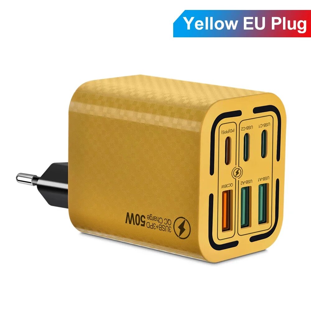 Зарядное устройство EU Yellow USB-C PD 50W