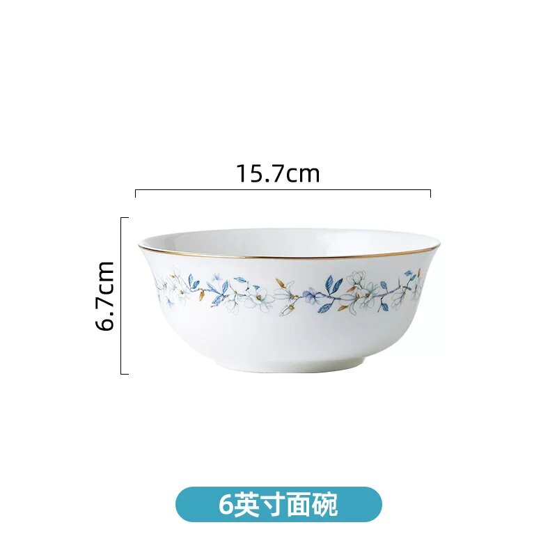 Набор посуды из костяного фарфора: новые тарелки в китайском стиле, керамические тарелки для завтрака 2023 года, набор