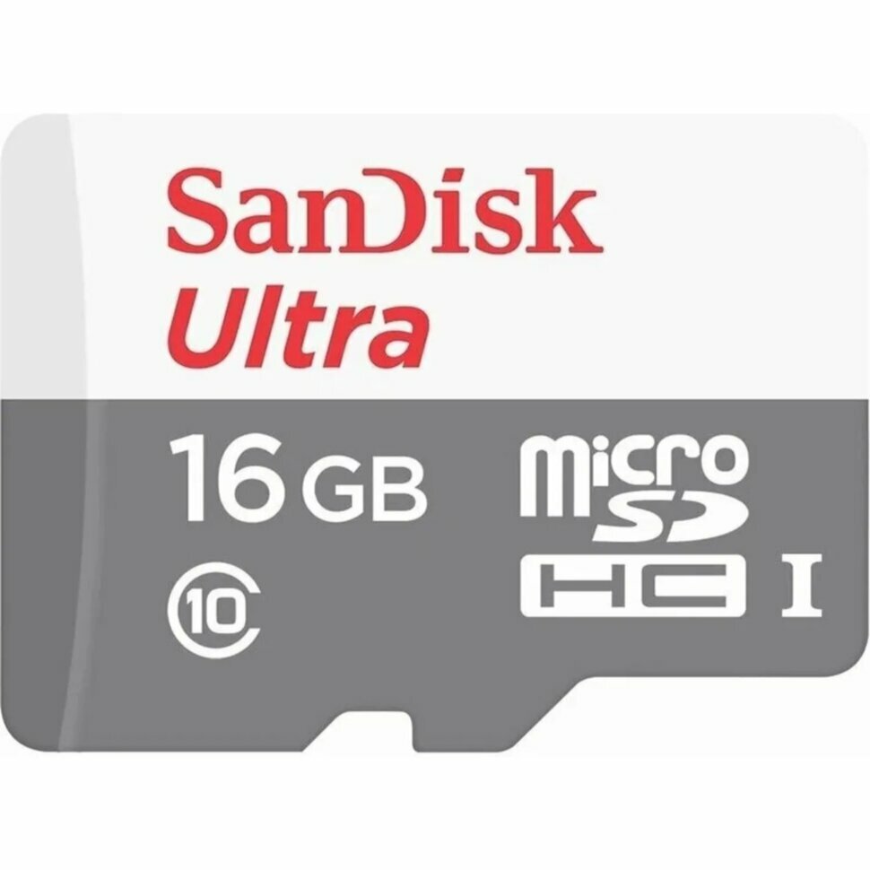 Карта памяти SanDisk microSD 16GB microSDHC Class 10 Ultra 80MB/s, 2384387