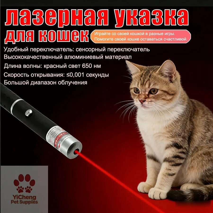 Игрушка дразнилка лазерная указка для кошек. Для презентаций, конференций, для игры с домашним питомцем, для животных, зоотовар.
