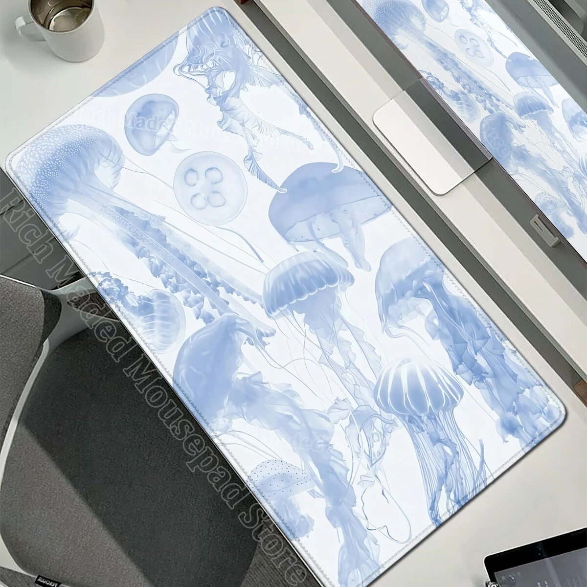 MINISO Светло-голубой коврик для мыши 400x700MM, Jellyfish 1
