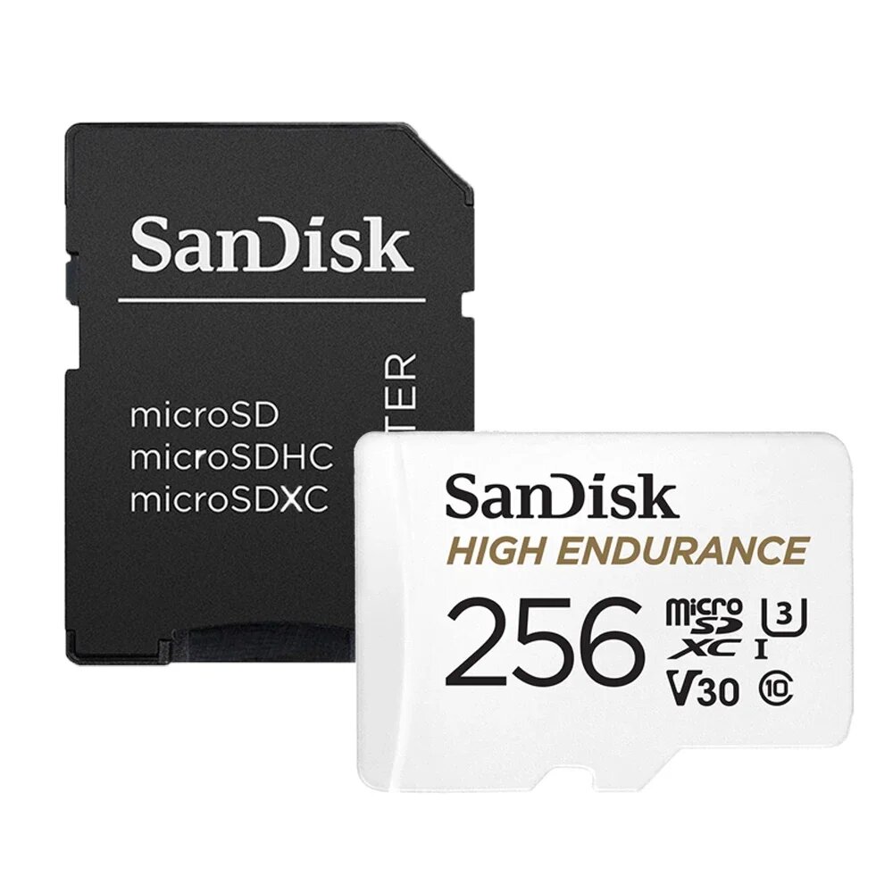 SanDisk High Endurance microSD карта памяти для видеорегистратора 256GB-adapter