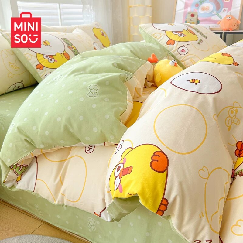 Miniso Dundun Chicken, пододеяльник из чистого хлопка, одинарный одинарный пододеяльник 150x200x230, комплект одеял из