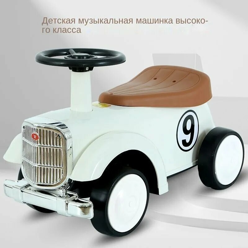 Машинка-каталка Пушкар, бежевый, от 1 года до 7 лет, 4 колеса, 59 см