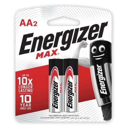 Батарейка алкалиновая AA, Energizer Max, LR6/2B, 2шт в блистере