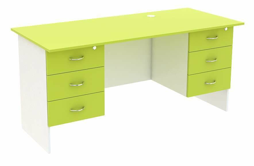 Стол двухтумбовый в аптечный кабинет серии лайм С-07. Производитель товара - компания ТОБ.