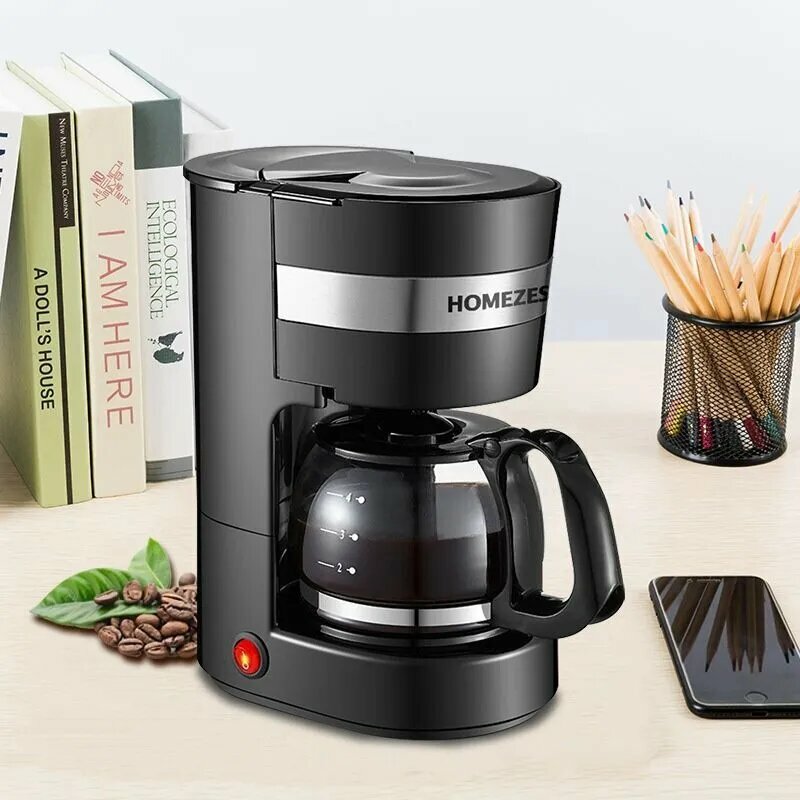 Кофеварка капельная Немецкая мини-капельная кофемашина белая, черный