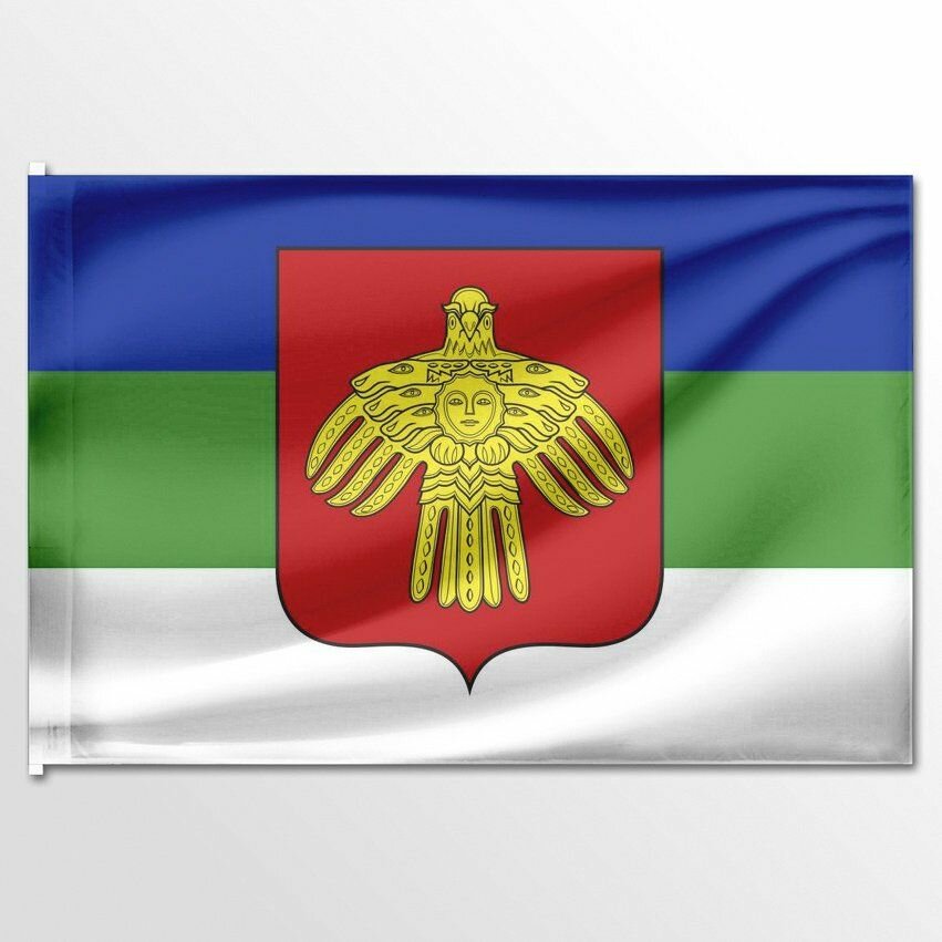 Флаг Республики Коми с гербом 135x90 см.