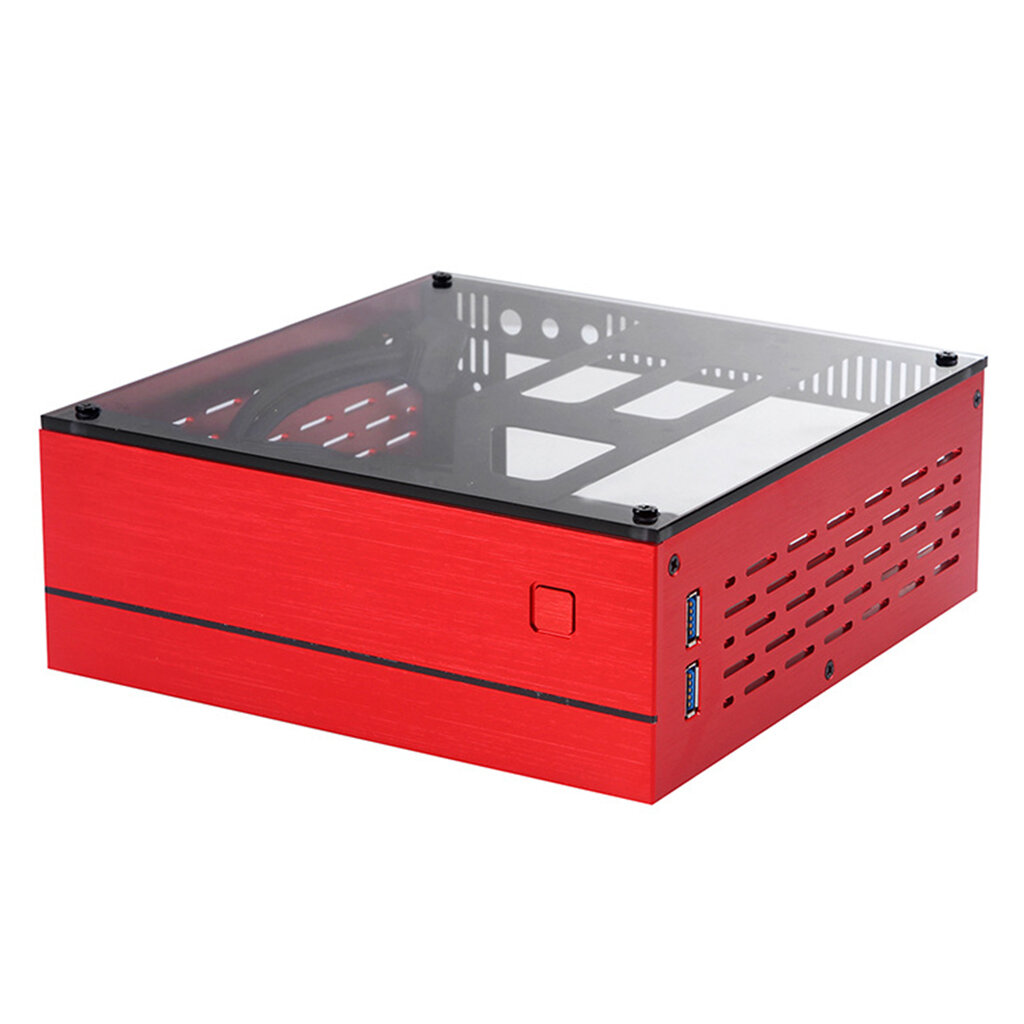 Компьютер B01 Mini ITX для корпусного корпуса Корпус для настольного ПК из алюминиевого/стеклянного портфеля