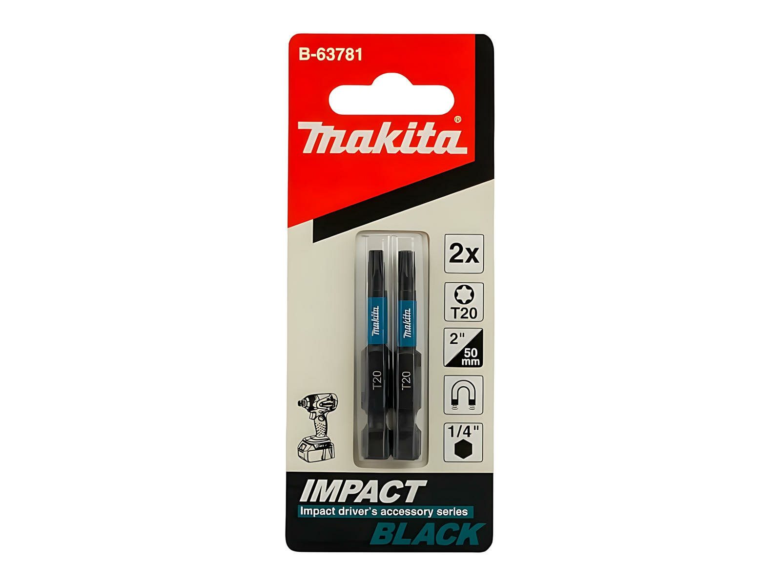 Бита T20 х 50 мм E-form (2 шт.) Impact Black MAKITA B-63781