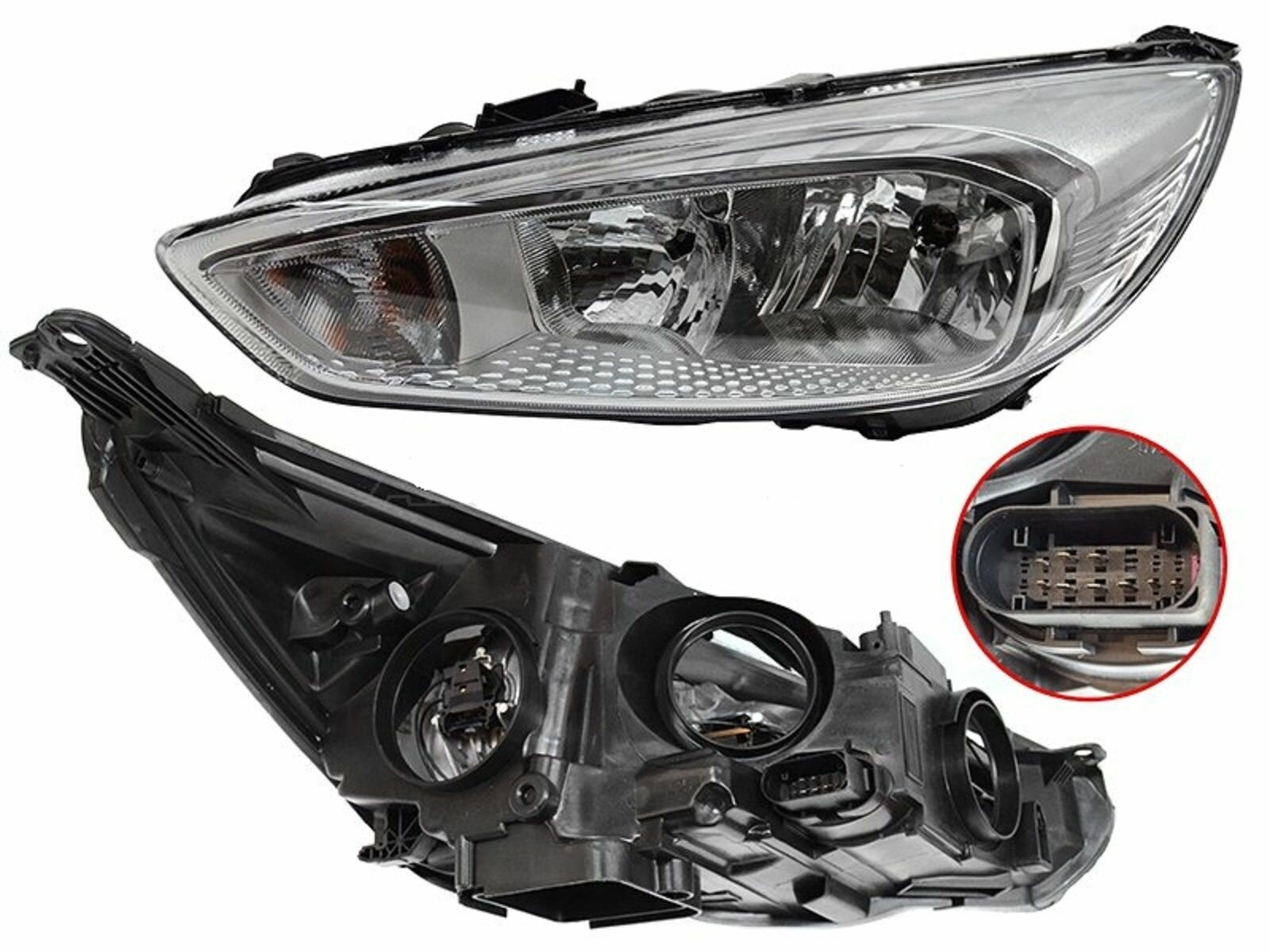 Фара FORD FOCUS III 15-19 LH хром, с электрокорректором