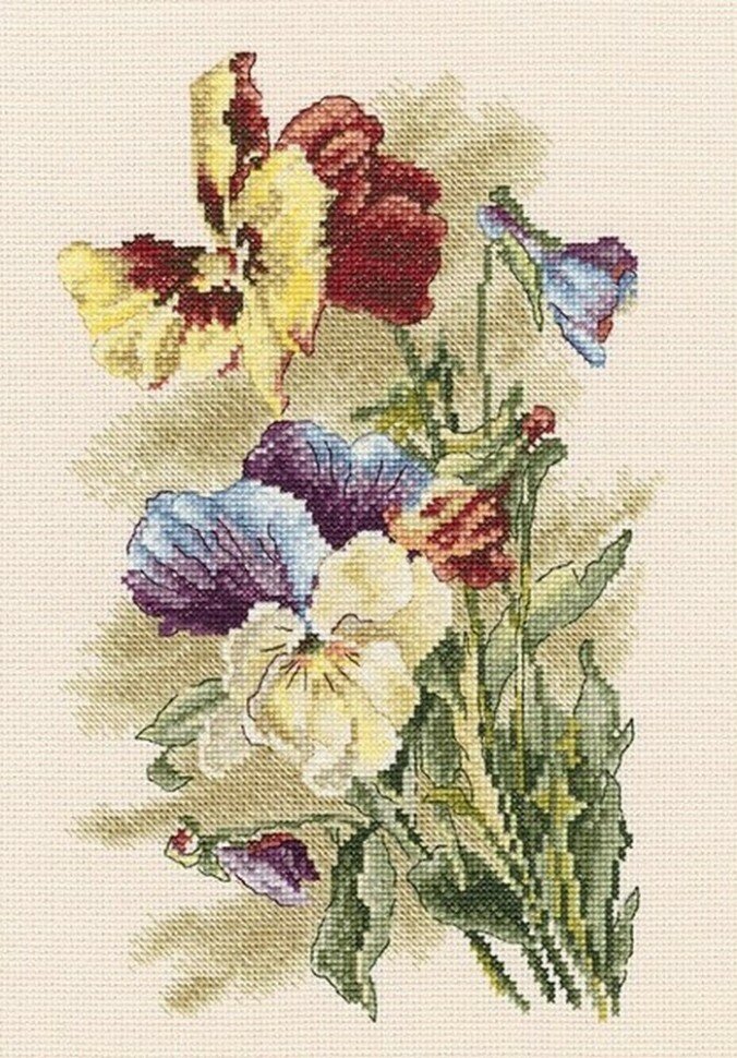 Набор для вышивания РТО #M522 Фиалка Виттрока, Счетный крест, 18 x 28 см