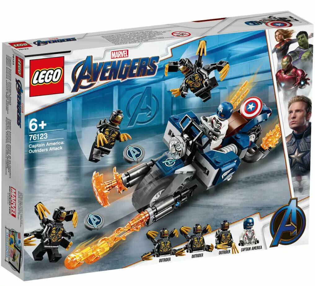 Конструктор LEGO Super Heroes 76123 Капитан Америка: Атака Аутрайдеров