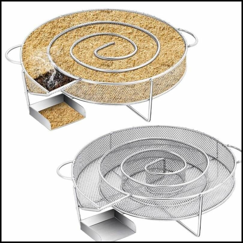 Дымогенератор Улитка для холодного и горячего копчения мяса, рыбы, сыра, сала – нержавеющая сталь, 10+ часов работы