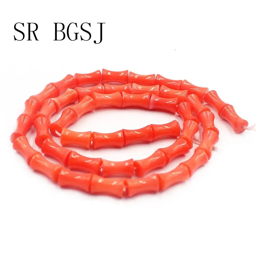 Бусины из натурального коралла 5x8 мм Оранжевый, Orange 5x8mm