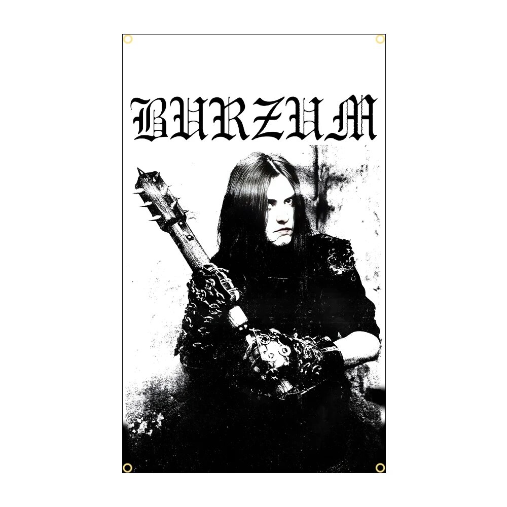 Флаг Burzum, 90x150 см, черный, 4 Grommets