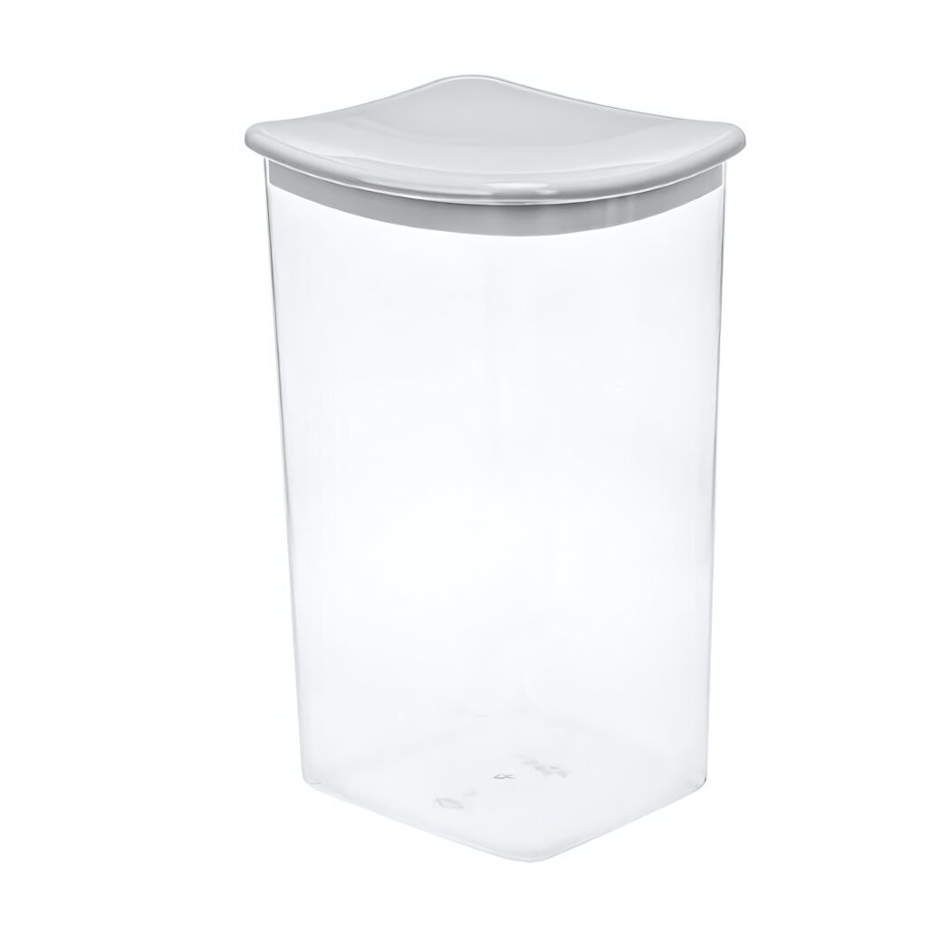 Контейнер для сыпучих продуктов квадратный 1,9 л «М1224», пластик, герметичная крышка, цвет смоки