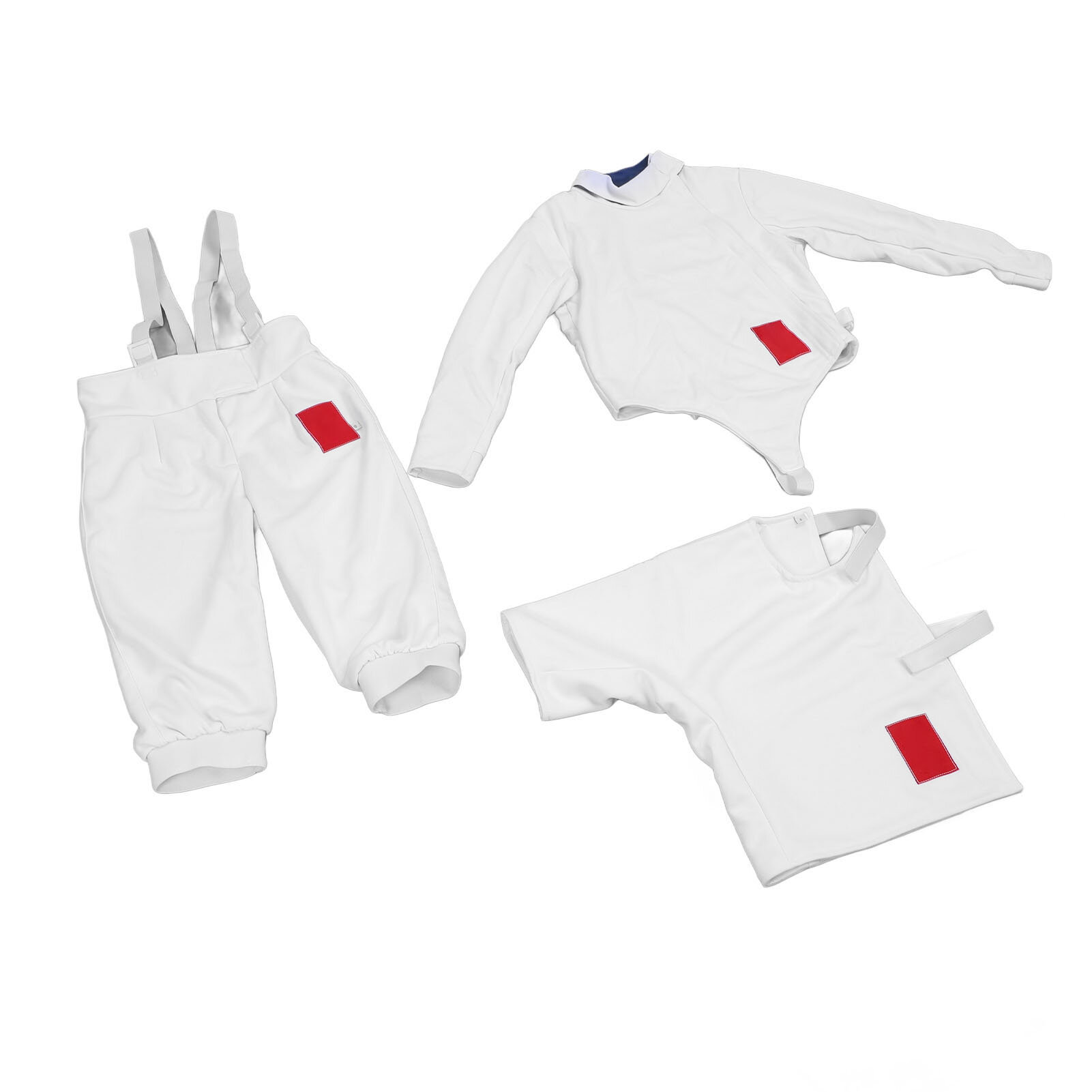 Форма для фехтования с толстым дышащим материалом для тренировок, подходит для детей, размер 48, комплект: куртка, жилет, штаны