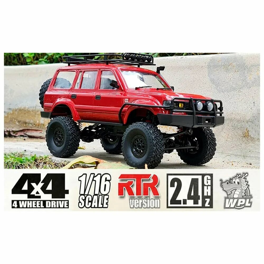 Радиоуправляемая машина WPL C54-1 (красный) 4WD 2.4G 1/16 RTR Land Cruiser - C-54-1-R
