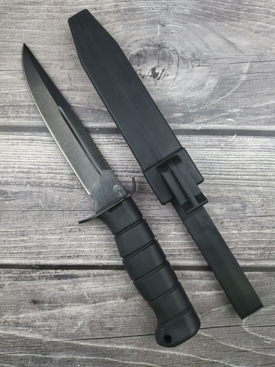 Нож НКВД-1, сталь У8, рукоять эластрон, чехол пластик, сквозной монтаж, Мастерская Семина