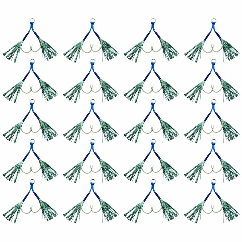 (20 шт) Двойной крючок Luya hook для желоба для сбора крови-синий-№ 15 WETY