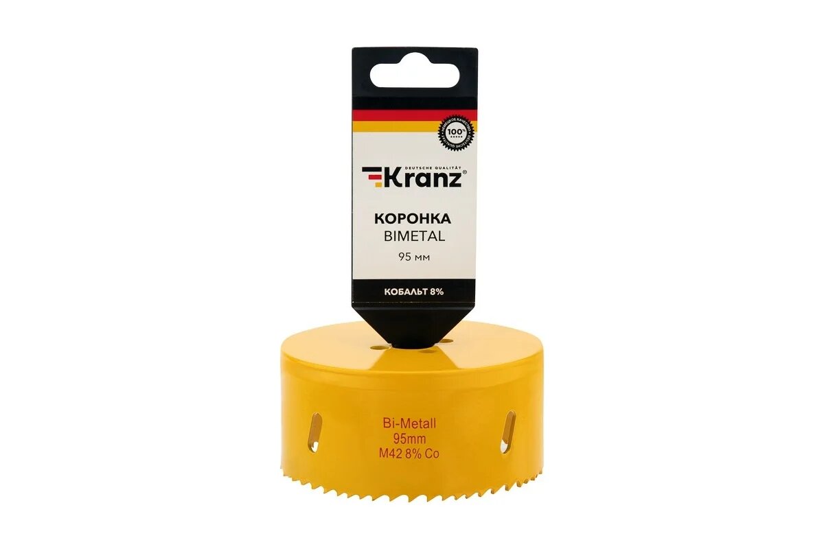 KRANZ биметаллическая коронка 95 мм KR-92-0242 для сверления металла и дерева