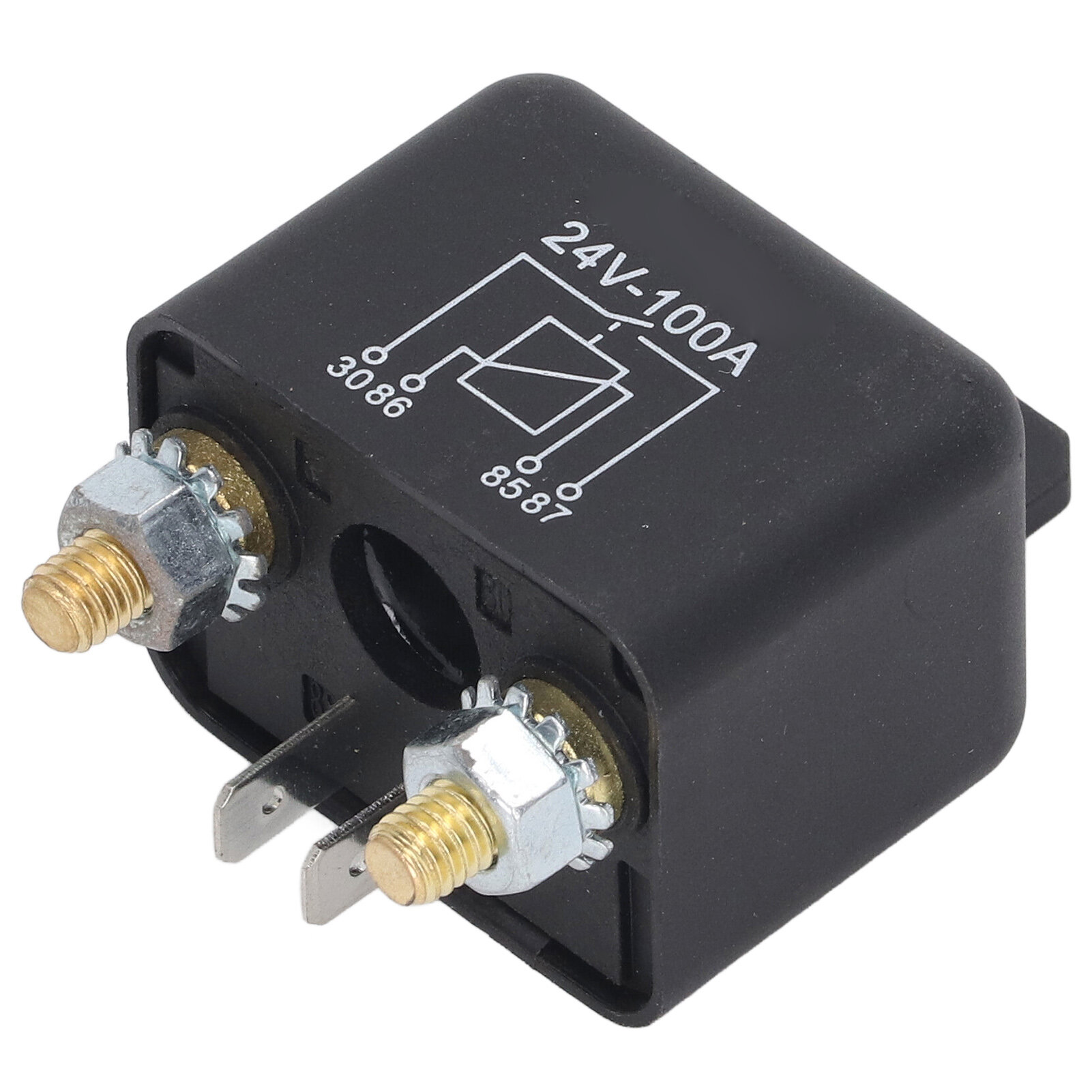 Стартерное реле 100А 4-контактное с латунной катушкой, мощное, в корпусе PC, для газонокосилок и автомобилей, 24В постоянного тока.