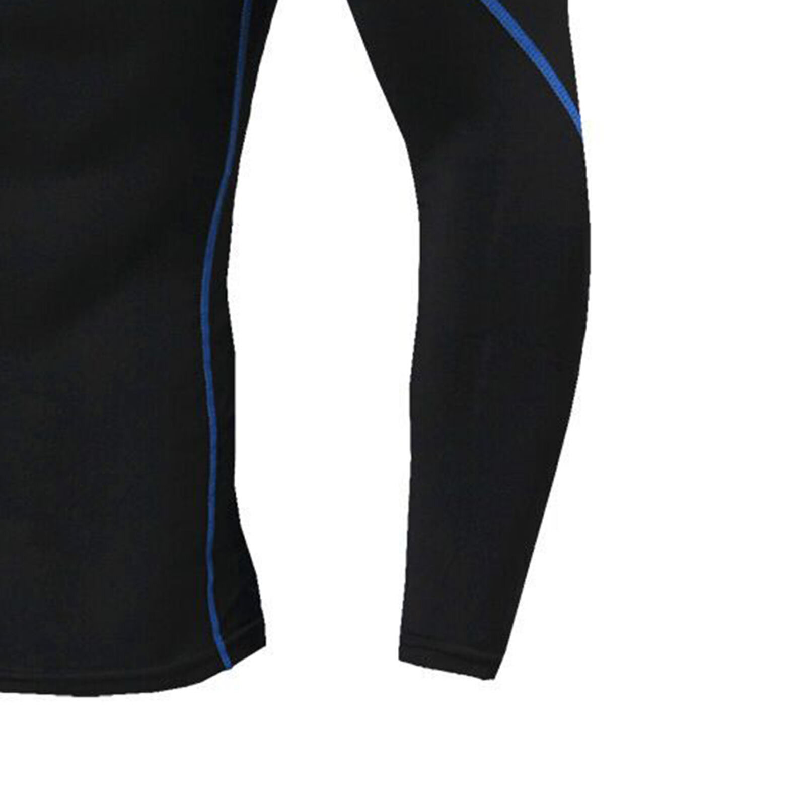 Мужские высокоэластичные компрессионные рубашки с длинными рукавами, спортивный топ для спортивных тренировок, черные и синие линии XL