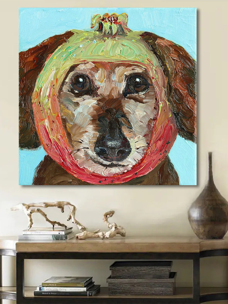 Коты / собаки, картина с котом /с собакой, картина на холсте, 60х60 см.