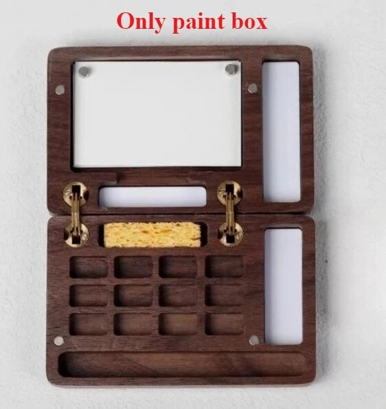 Портативная акварельная палитра из ореха 12 цветов Only paint box