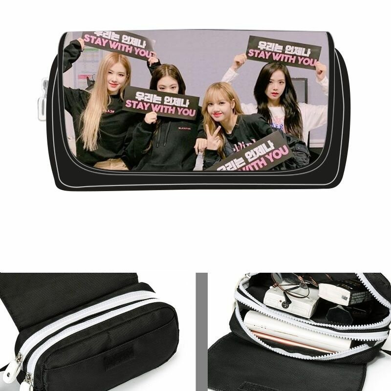 Пенал школьный канкен для девочки блэкпинк BLACKPINK черный Лева BPBD220709 01W -GA -KP