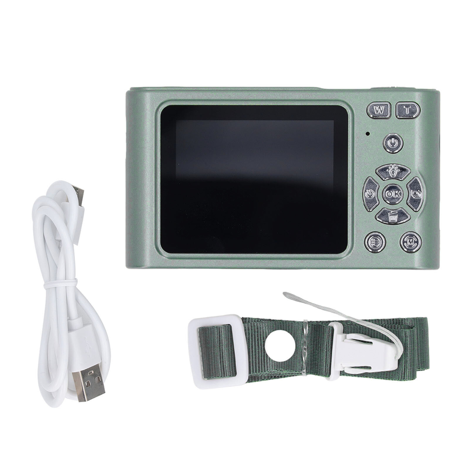 Цифровая камера 48 Мп, 2.5K HD, двойной 16-кратный зум, автофокус, компактная, подходит для видеоблогинга, дома и в путешествиях, зелёный цвет.