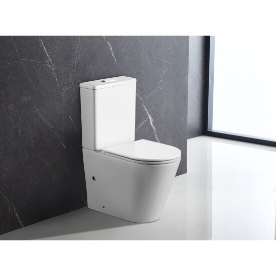 Унитаз-компакт напольный безободковый Terminus Аврора 625х390 белый
