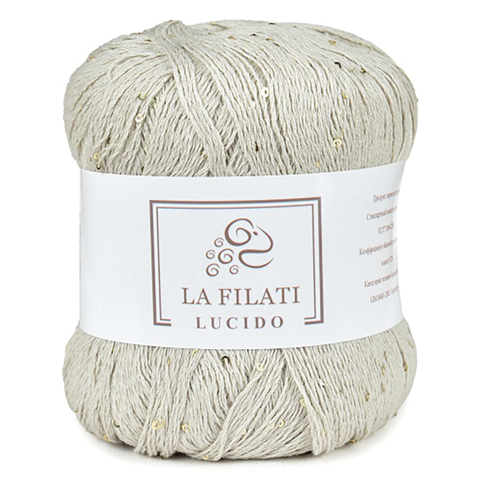 1 Моток, La Filati LUCIDO, 90% Хлопок, 10% Микропайетки / 50 гр. - 445 м. Цвет-80028